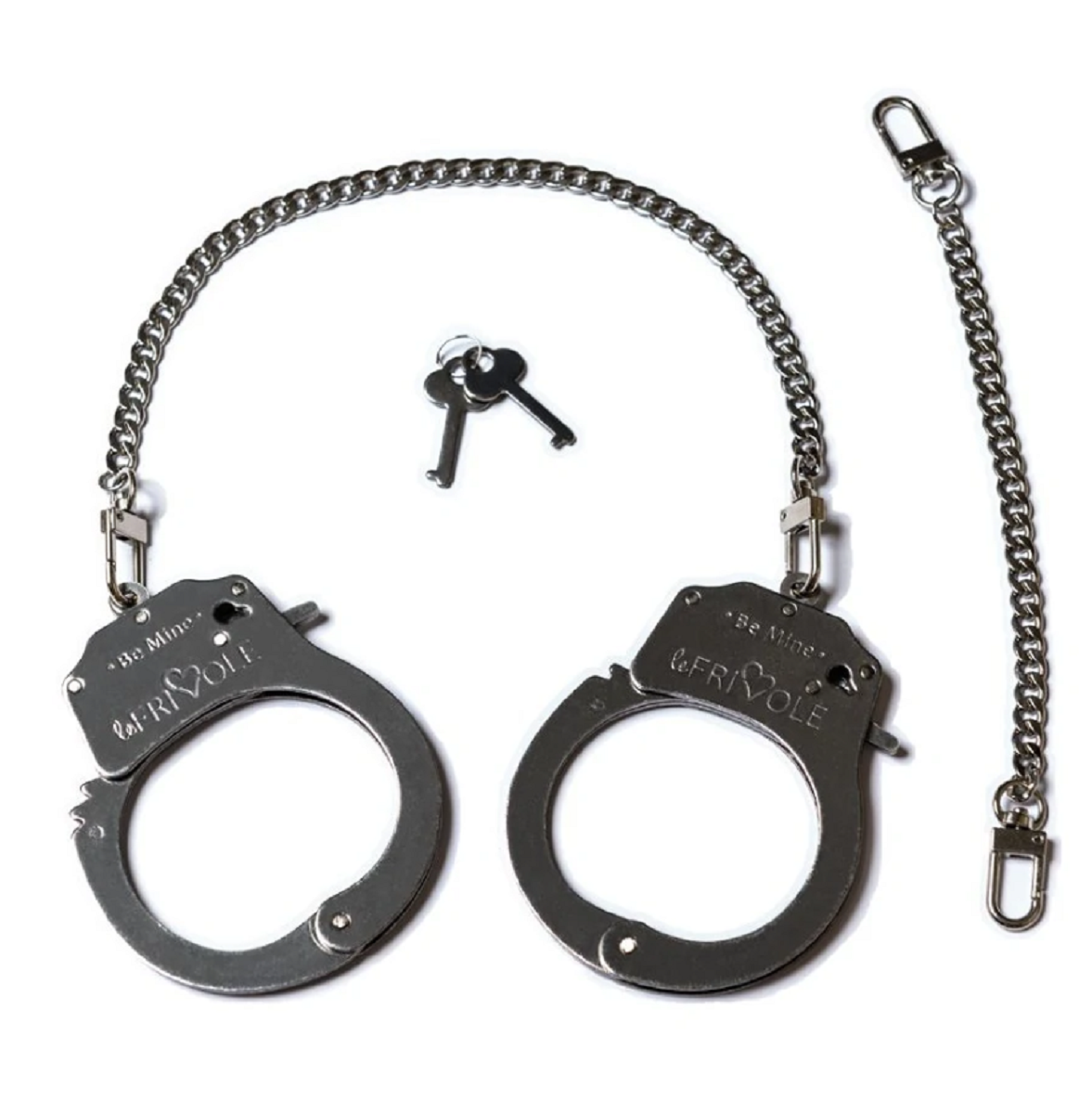 Наручники Le Frivole Be Mine, металл, сменные цепи, серого цвета