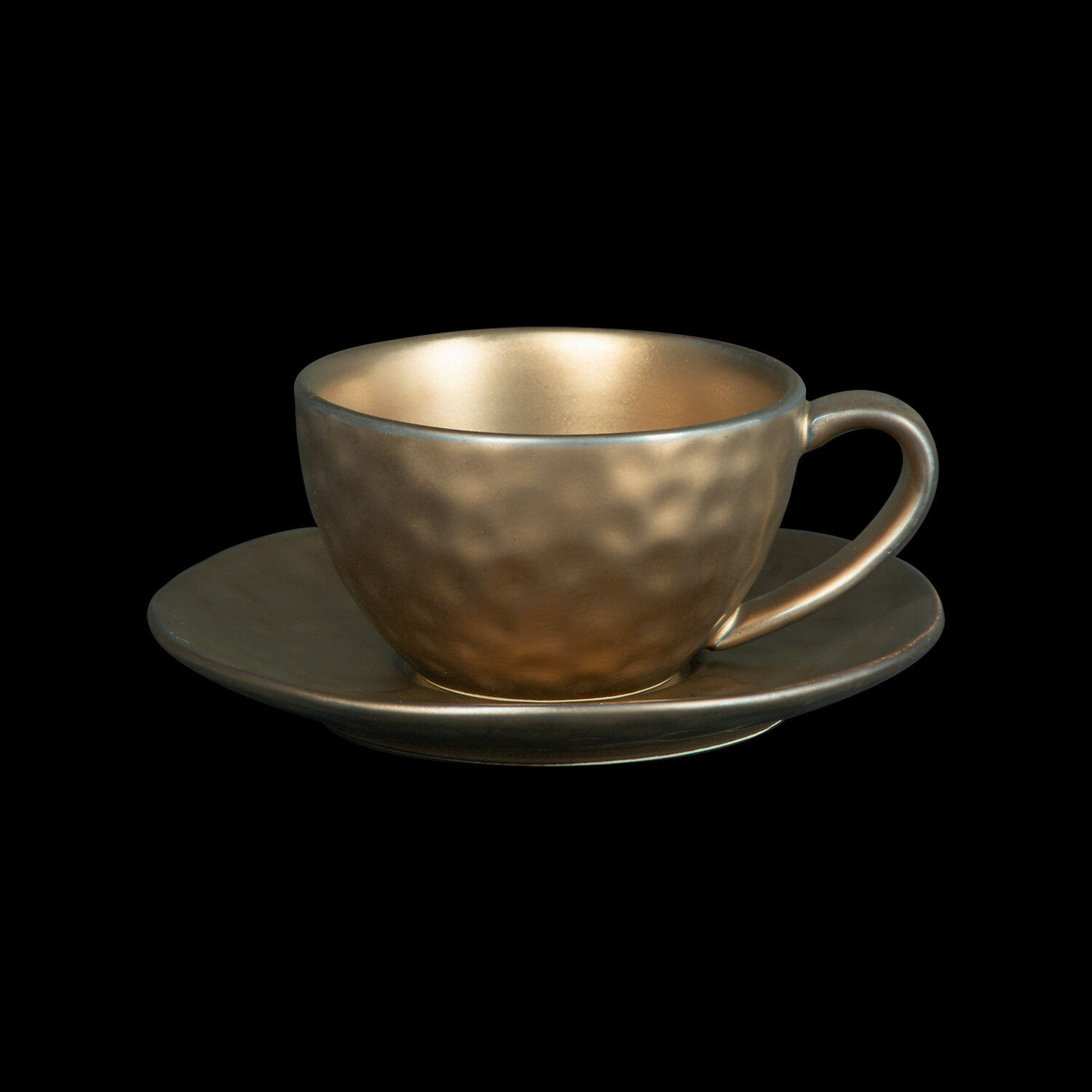 Набор чайной пары 300 мл медный фарфоровый с блюдцем KLEN