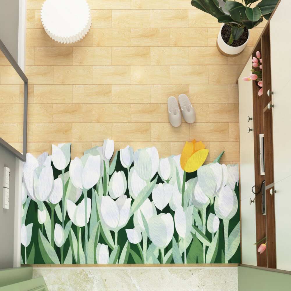 Tulipa коврик для пола с овощным цветочным узором с возможностью резки для домашнего декора