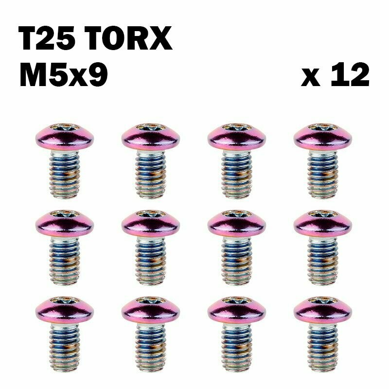 Болты для крепления тормозного диска, цвет Oil Slick, 12 шт, M5x9, Torx T25