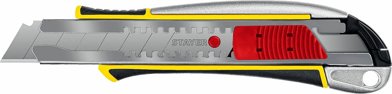 Нож STAYER KSM-18A, 18 мм, металлический, автостоп, Professional 09143_z01