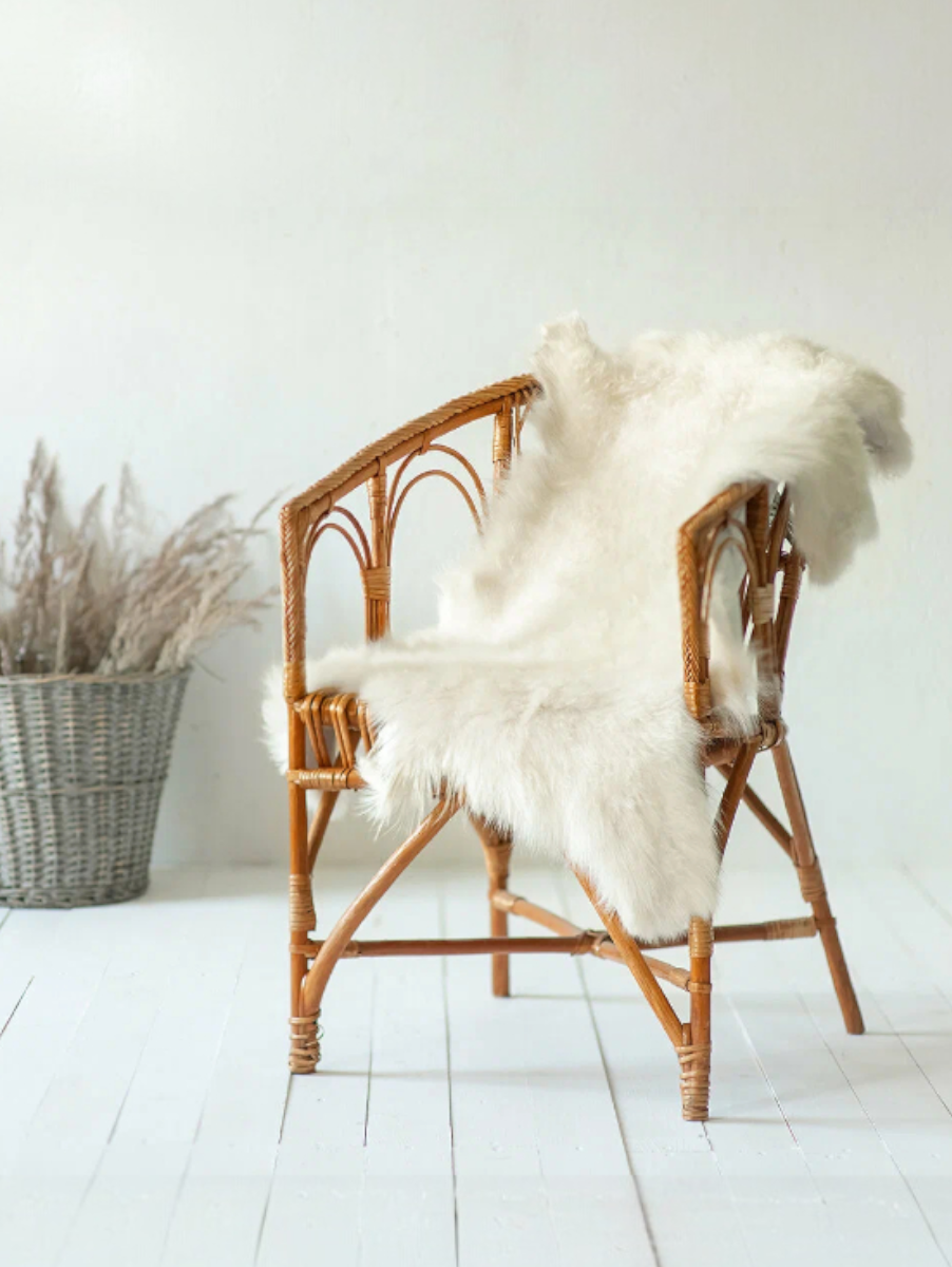 Натуральная шкура ангорской козы Shkura-Dekor, белого окраса