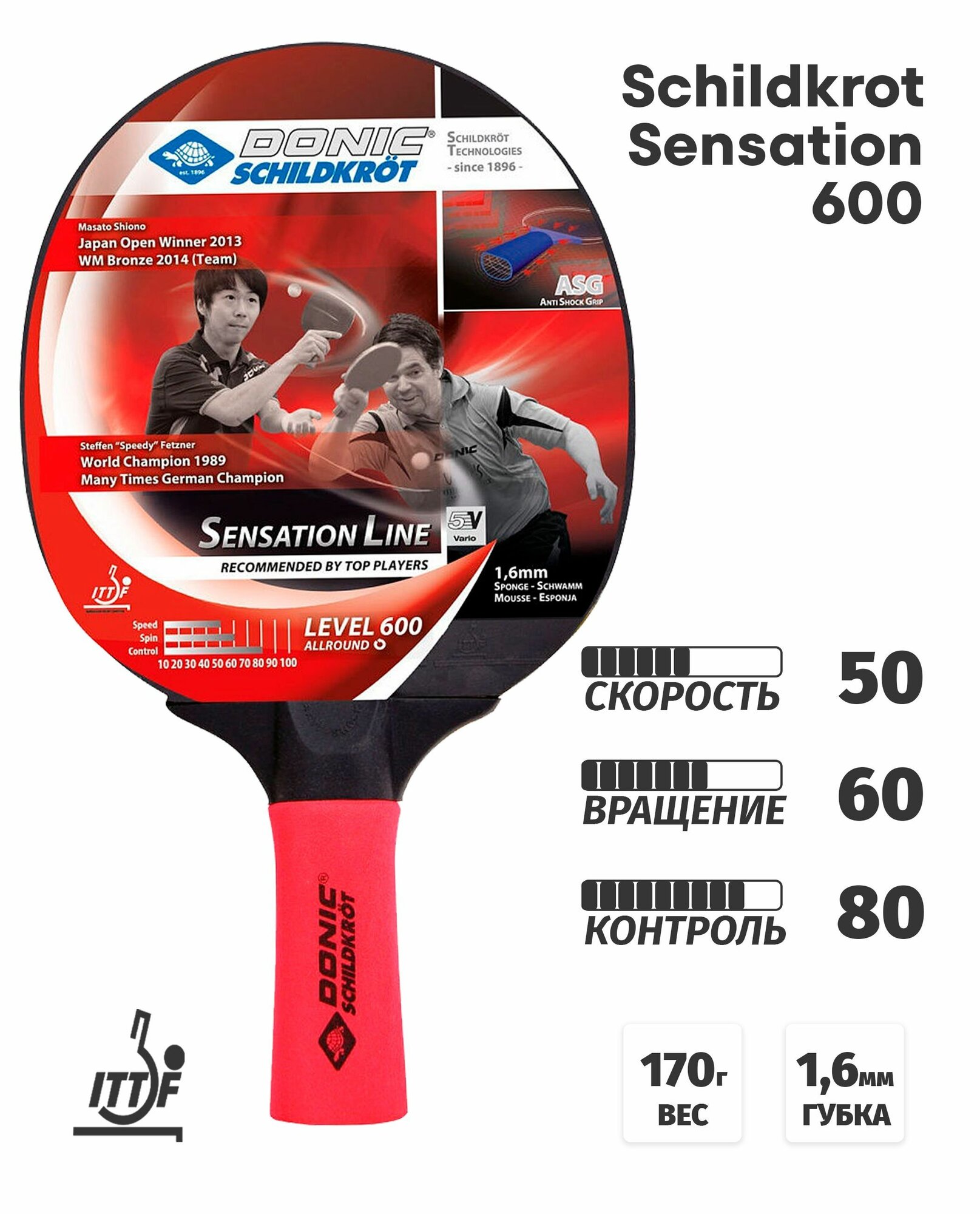 Ракетка для настольного тенниса Donic-Schildkrot Sensation 600