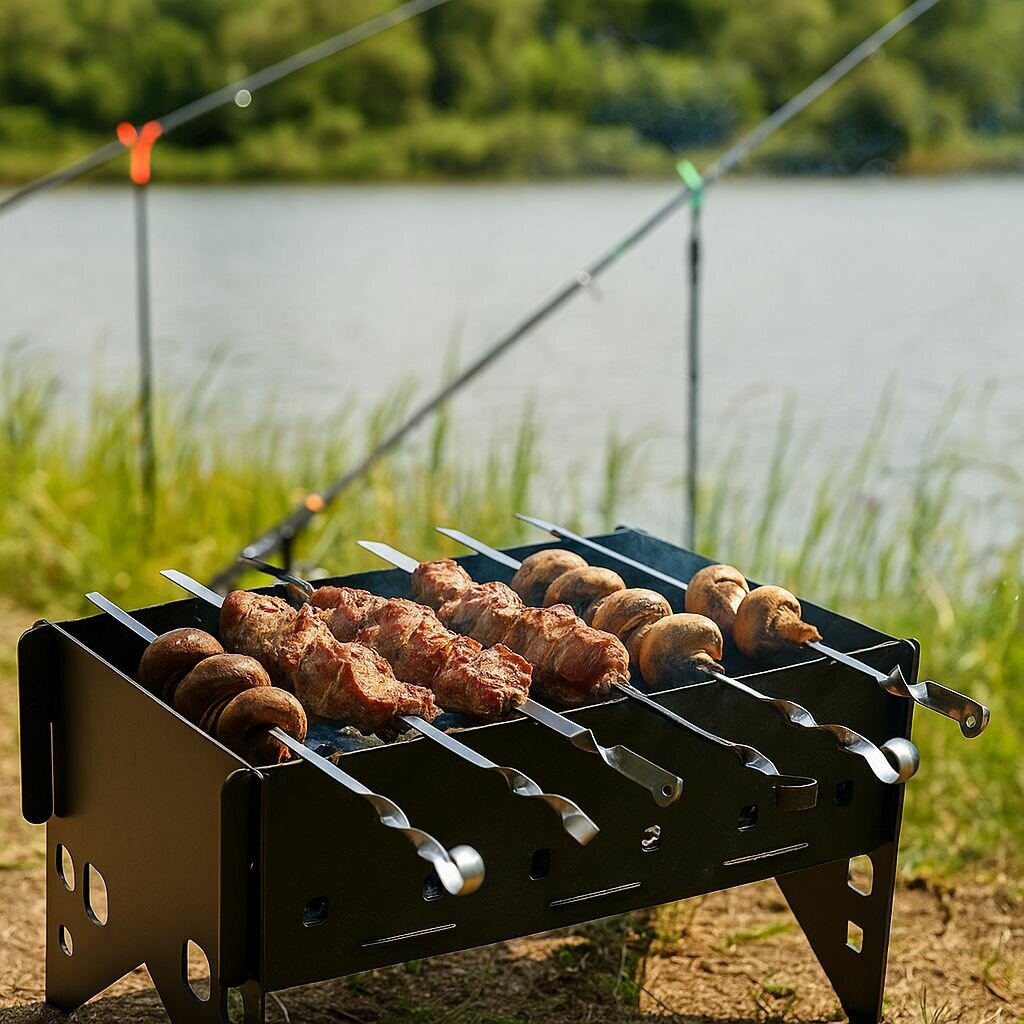 Мангал мини с шампурами