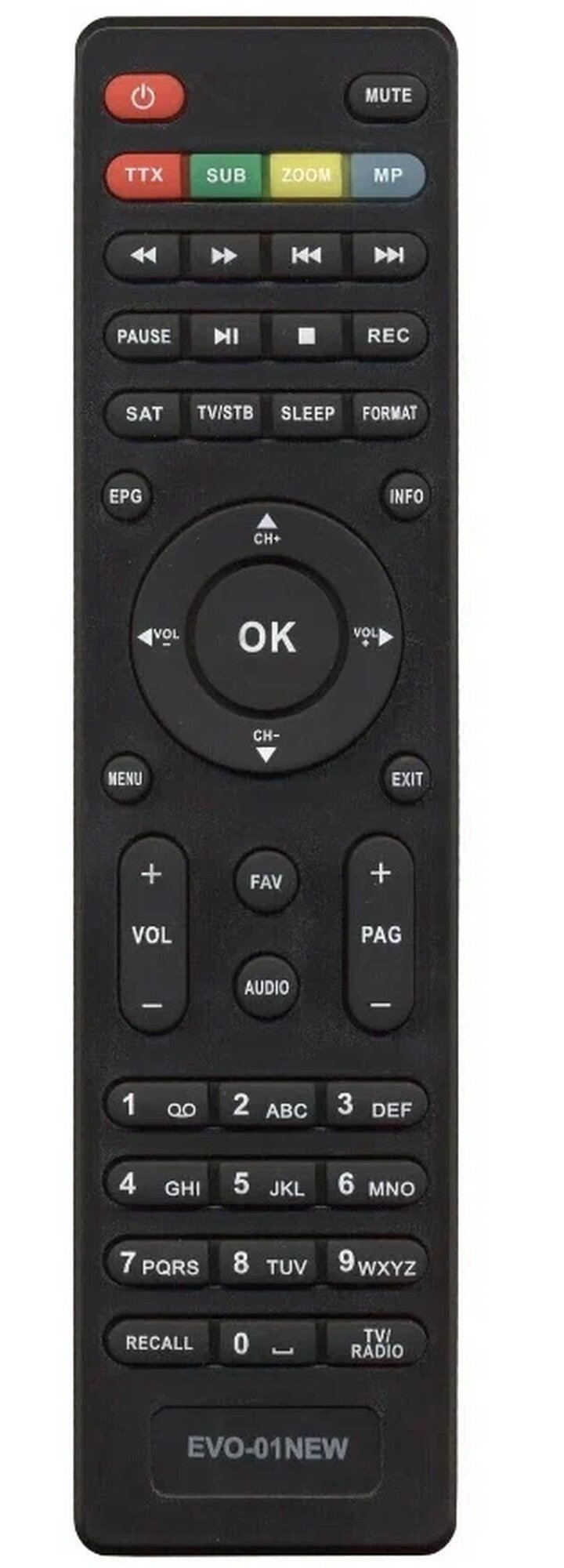 Пульт телекарта Huayu EVO-01 NEW (EVO 07 HD) 09 HD, цвет черный