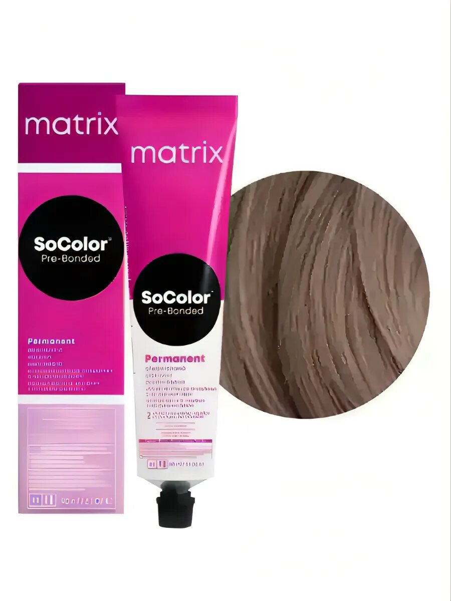 Краска для волос Matrix Coloring Hair SoColor Pre-Bonded, Перманентная краска для волос с бондером, 8MA (8.81)