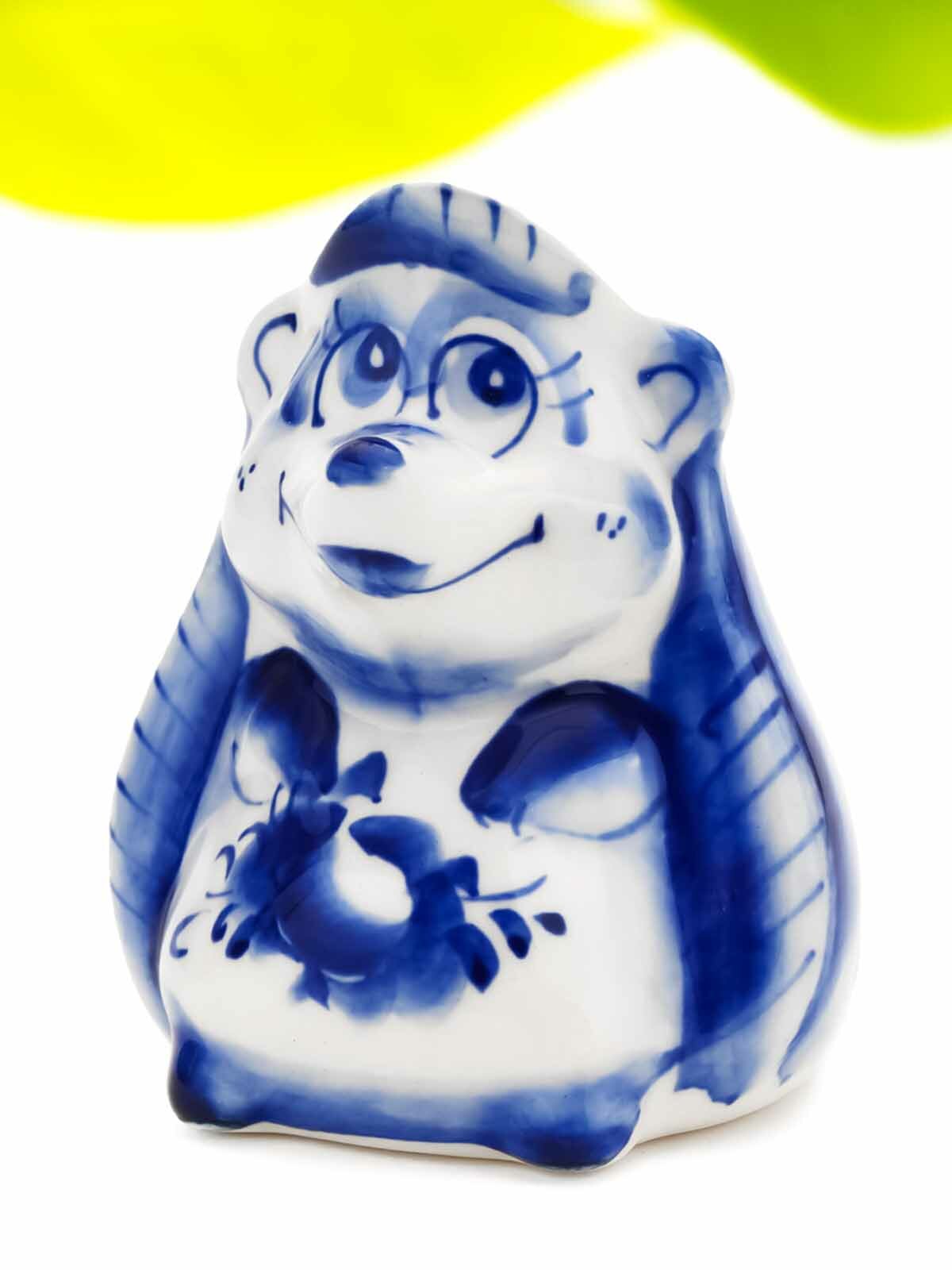 Фигурка коллекционная - Ежик, подставка для зубочисток, Гжель, Фарфор, 7 см