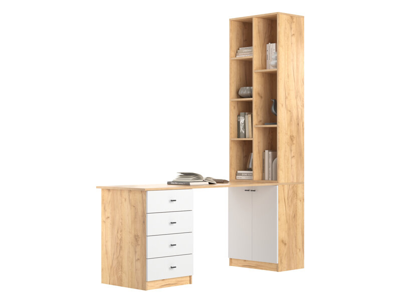 Компьютерный стол "Дилар 8" 175х210х55 Дуб крафт золотой / Лотос