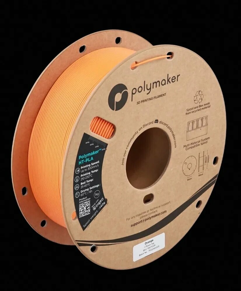 Polymaker HT-PLA Высокотемпературная ABS высокоскоростная нить (оранжевая) для аксессуаров 3D-принтера