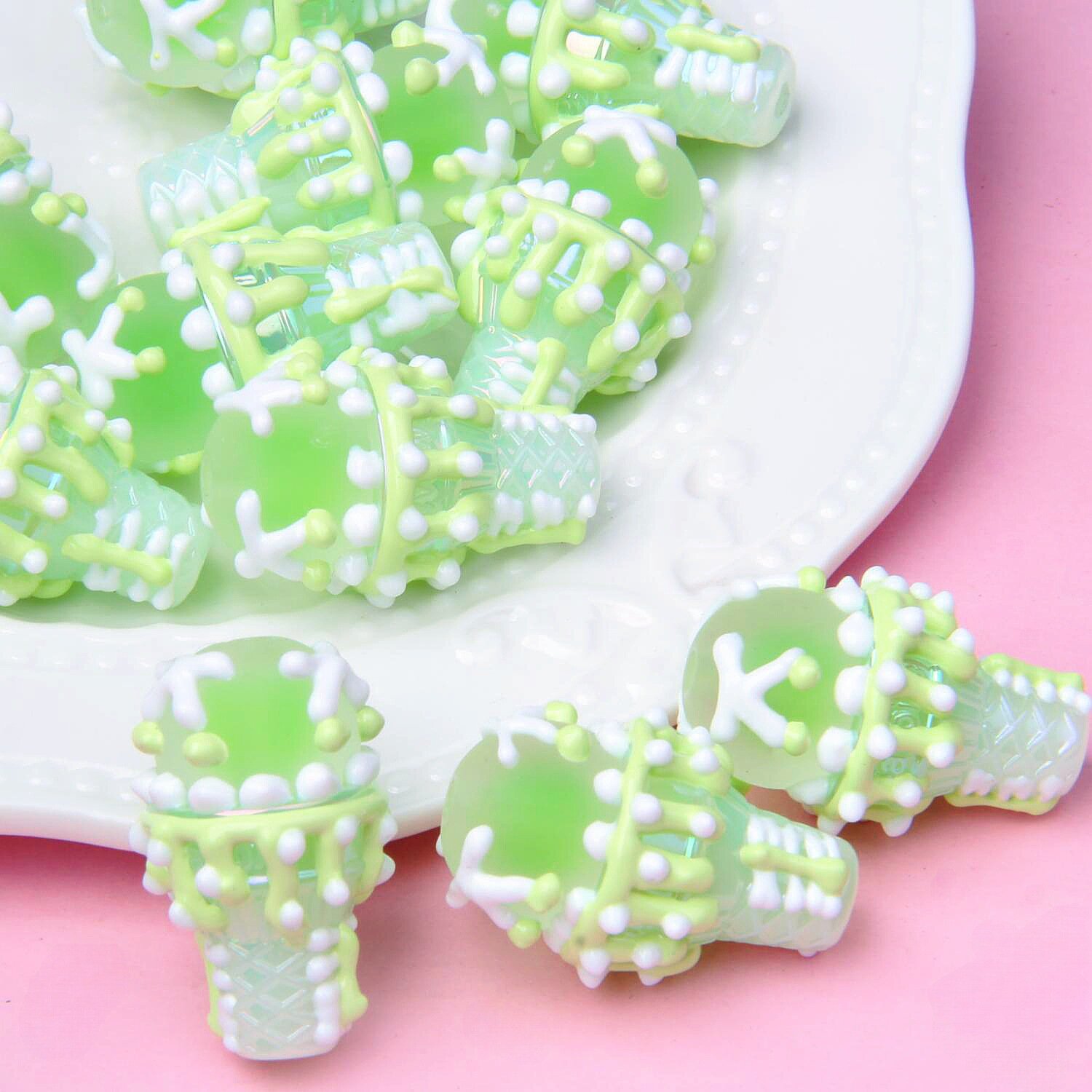 Тяжелые масляные ручной работы бусины для мороженого, акриловые ручной работы бусины, DIY свободные бусины, цепочка для телефона, подвеска для автомобиля, DIY бисерные аксессуары