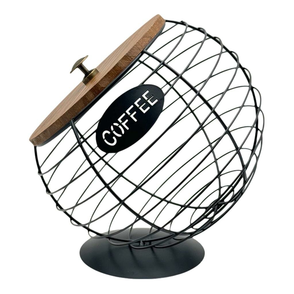 Органайзер для кофейных капсул, Черный большой с крышкой