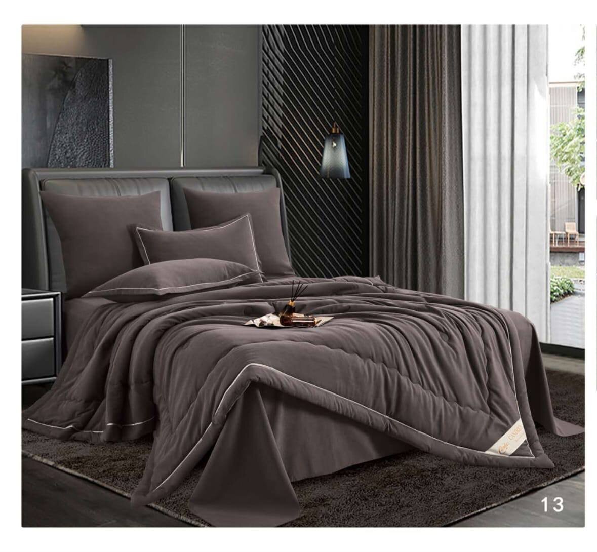 Комплект постельного белья 1.5 полуторный с одеялом бархатный Сатин с ушками