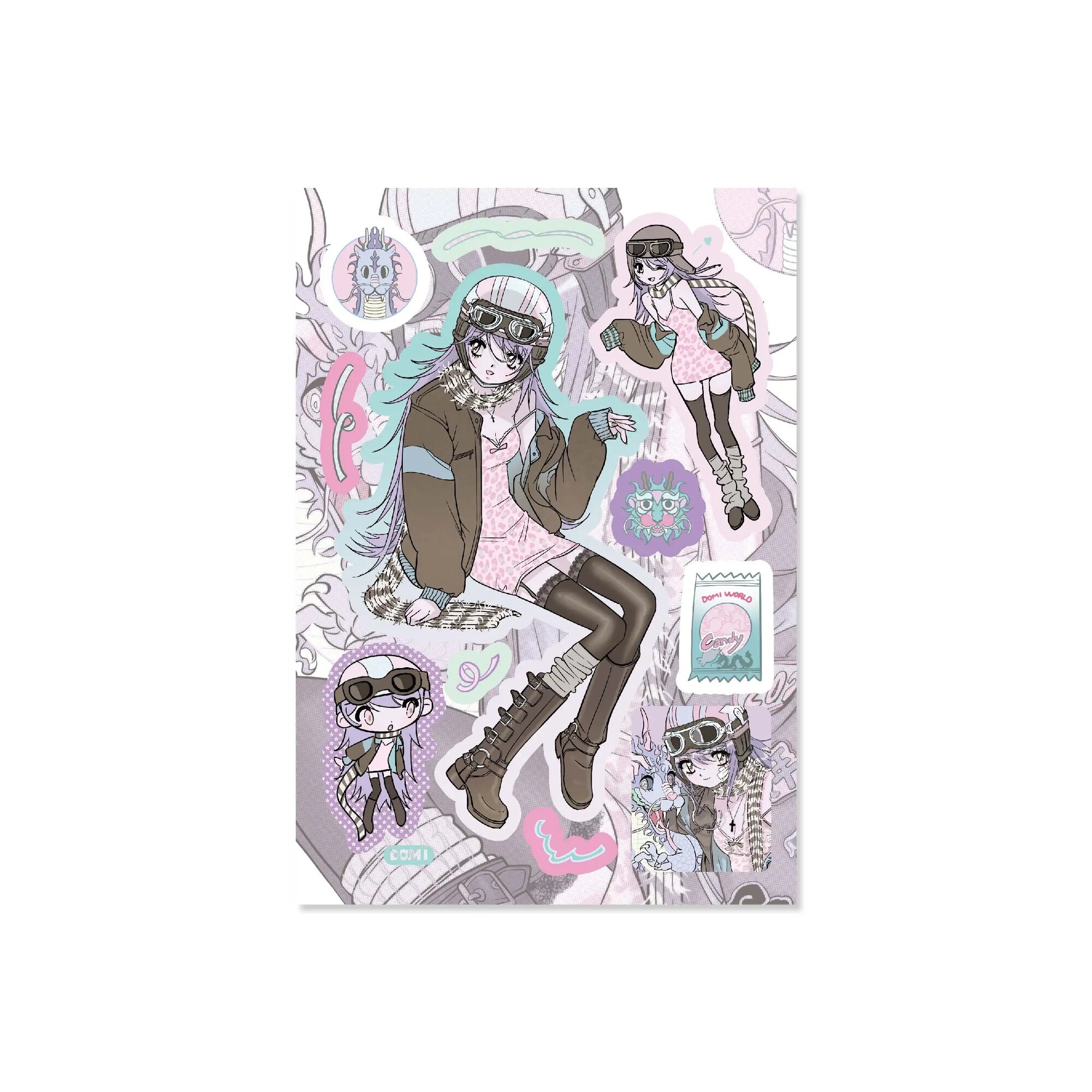 Наклейки Korean Stickers Domi, цвет 28, 32 шт.