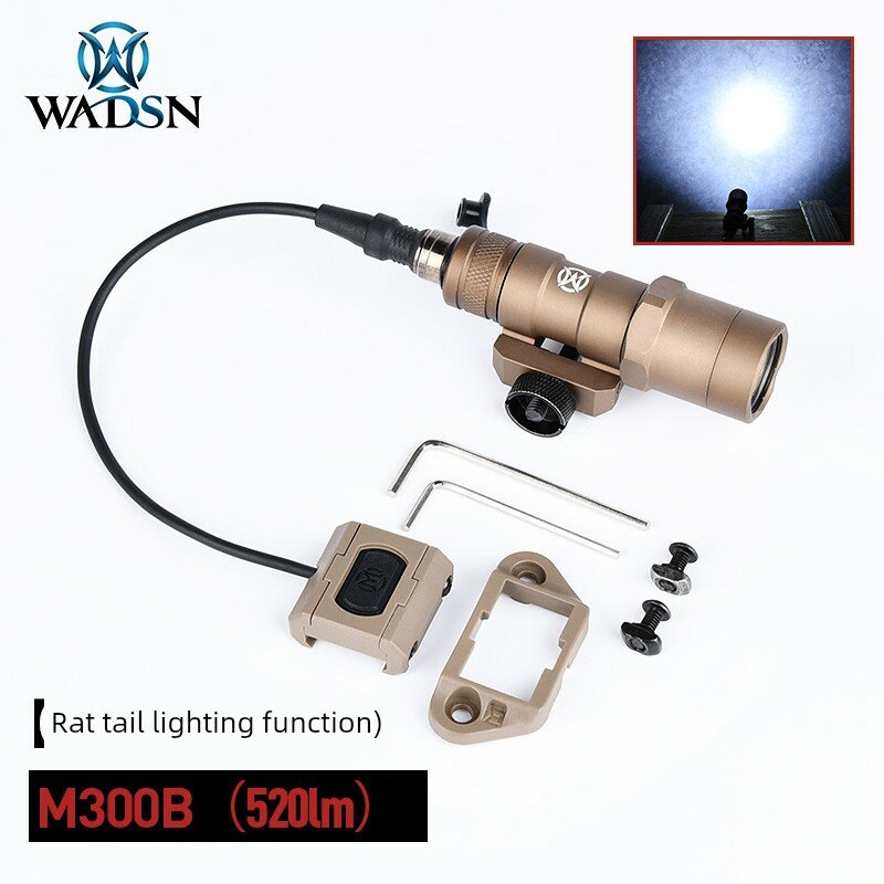 WADSN тактический фонарик M300B песочный цвет с гравировкой WADSN светодиодный яркий свет модульная кнопка хвостовой
