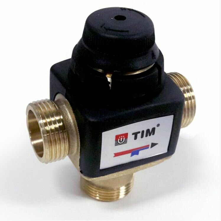 Клапан термостатический трехходовой смешение боковое TIM 1", KVs 4.5, 20-55 C (20)