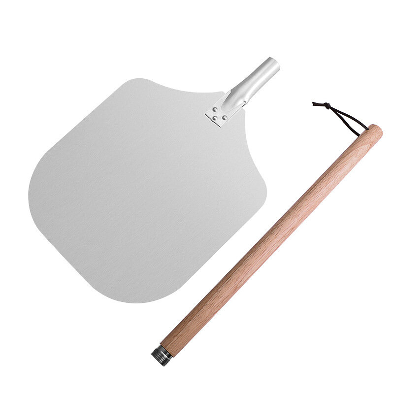 Производитель в наличии Лопатка для пиццы Алюминиевая лопатка Лопатка для торта Съемная деревянная ручка Перфорированная 12/14/ 16inch Лопатка для выпечки и переноски пиццы