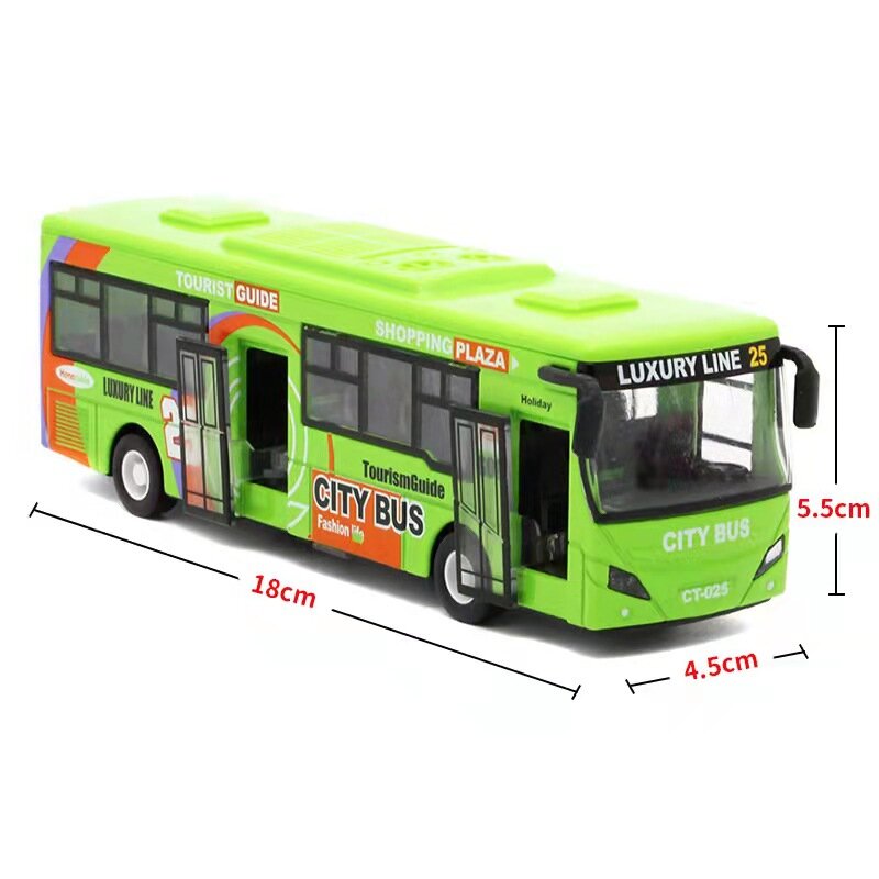 Детская игрушечная машинка, подарок, модель двухэтажного автобуса из сплава металла, симуляция, звук и свет, машинка с обратным ходом