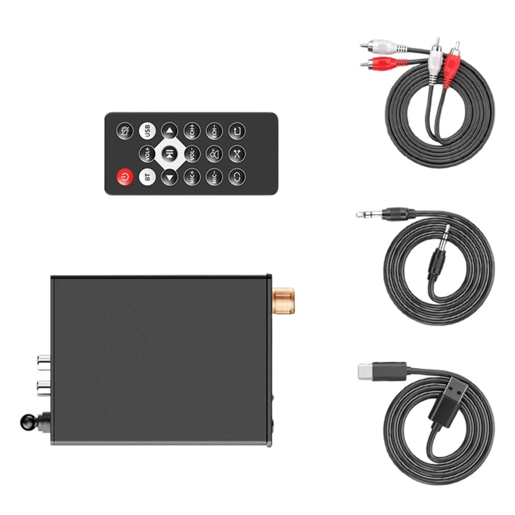 Адаптер приемника Bluetooth 6.0 с выходом AUX/RCA-черный