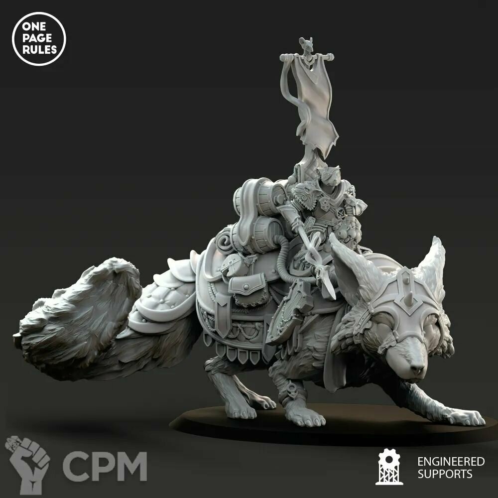 Warhammer Skaven Commander on Beast/Скавен Командир на Лисе