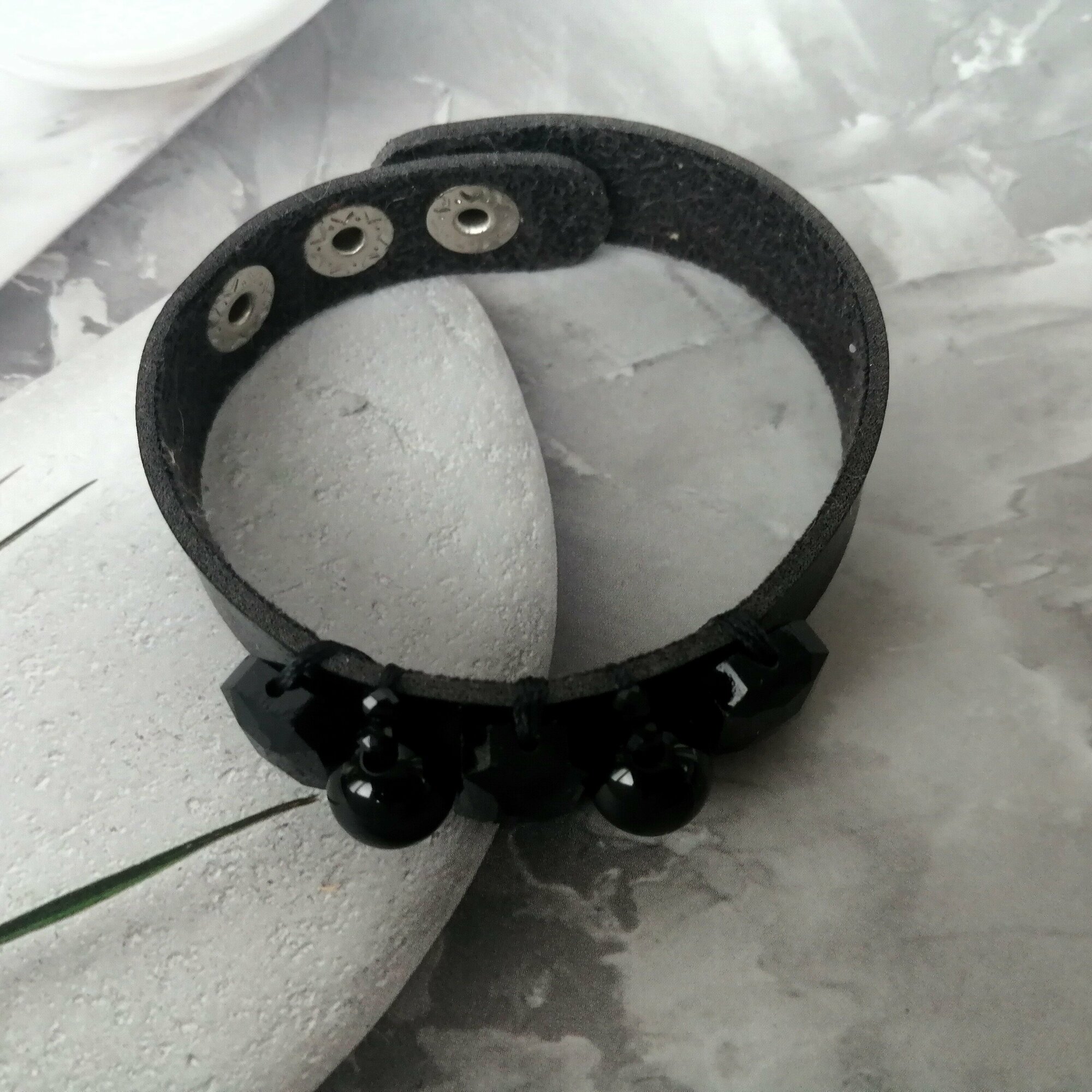 Браслет, стекло, агат