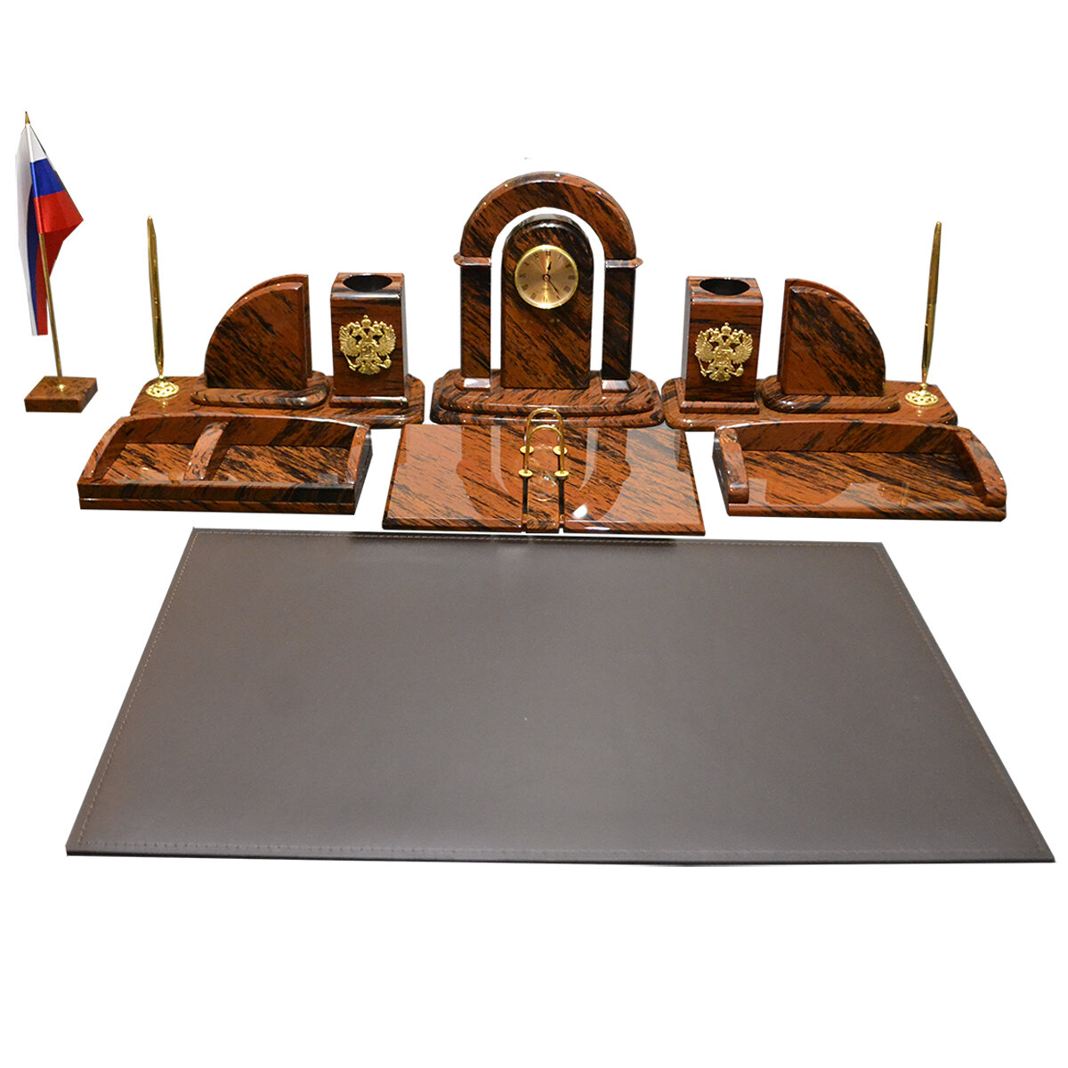 Письменный набор для руководителя из обсидиана "Премиум 1-VIP1"