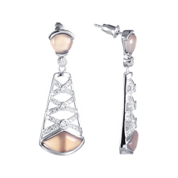 Серьги, серебро, 925 проба, агат