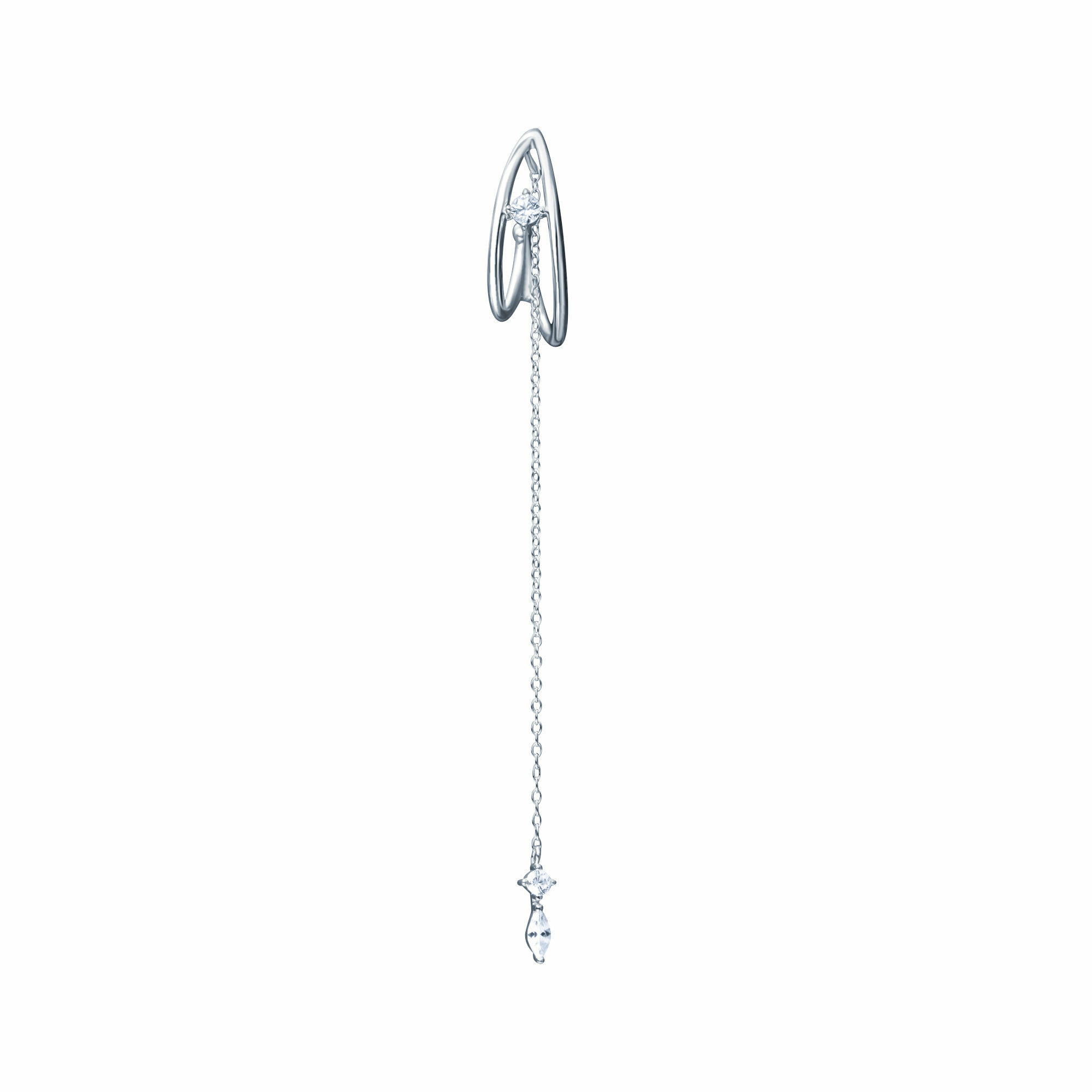 Серьги ELEMENT47, серебро, 925 проба, фианит