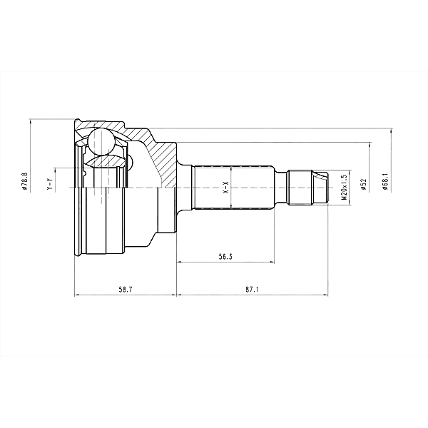 PATRON PCV1518 (KK38822510 / KK38822610 / KK38825400) шрус наружн к-кт 24x52x22 : Rio (Рио) 00-05