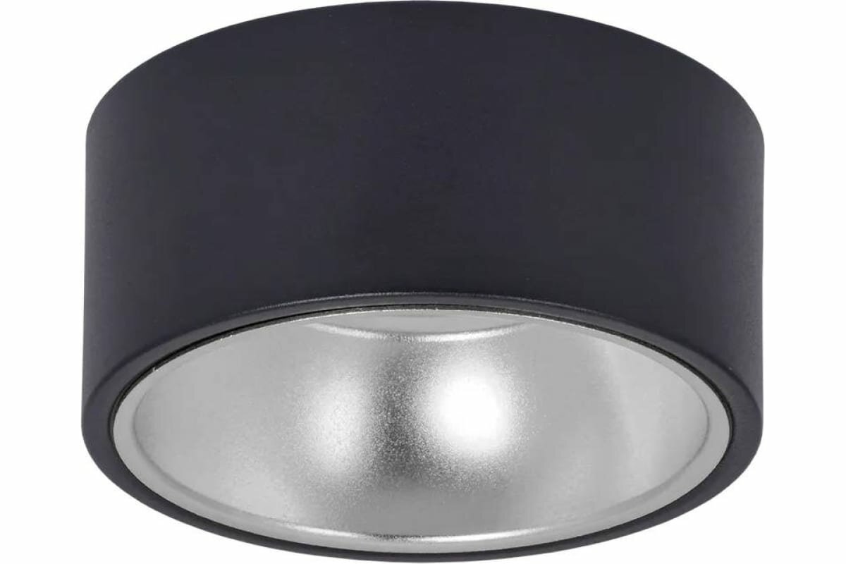 Светильник IEK LIGHTING 4017 накладной потолочный под лампу GX53 черный/хром