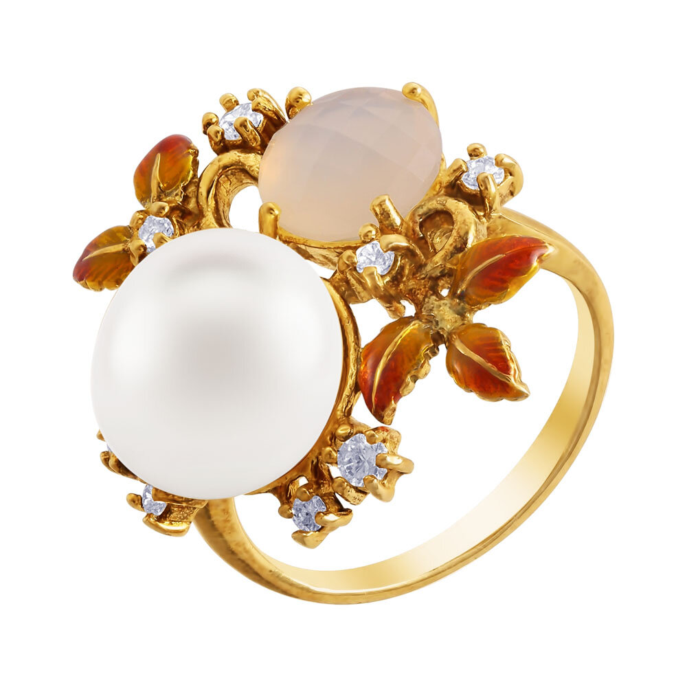 Кольцо, серебро, 925 проба, лунный камень