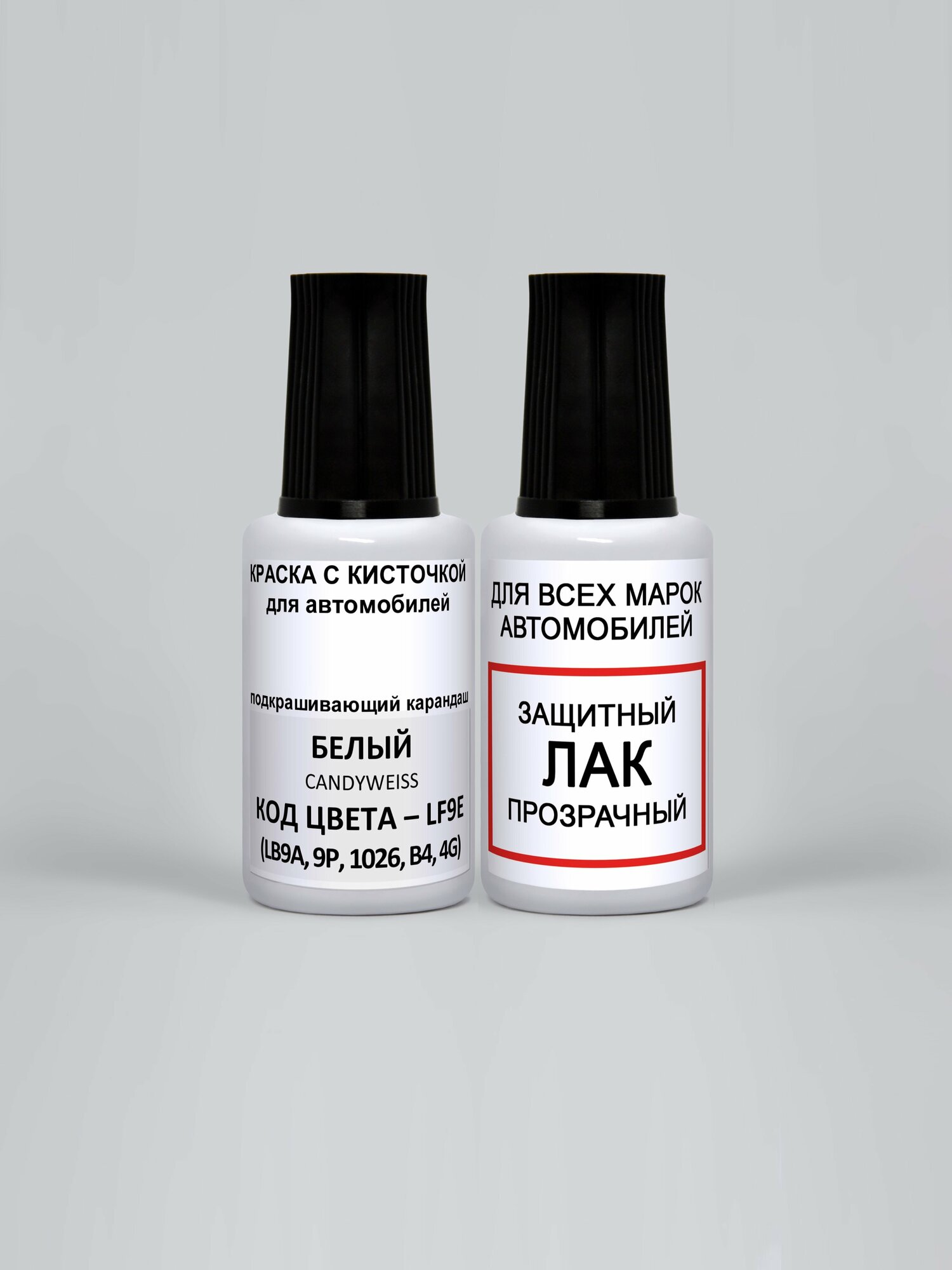 ADC Paint Краска для сколов во флаконе с кисточкой LF9E (9P, 1026, B4, F9E, 4G) Skoda Белый, Candyweiss, краска+лак 2 предмета 35мл