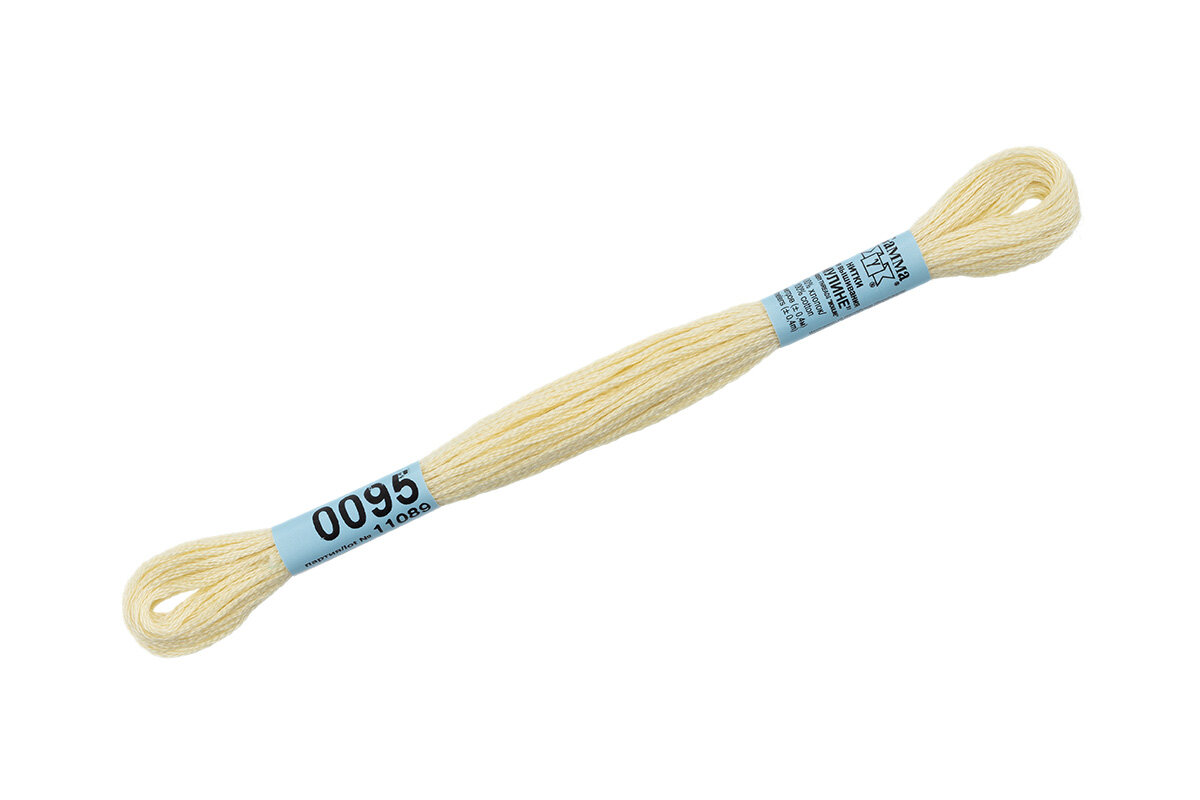 Мулине GAMMA нитки для вышивания 8м. 0095 светло-кремовый, 1 штука.