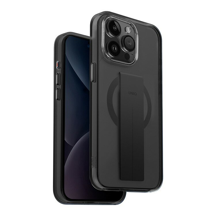 Uniq чехол с ремешком для iPhone 15 Pro, HELDRO MAG Smoke (MagSafe)