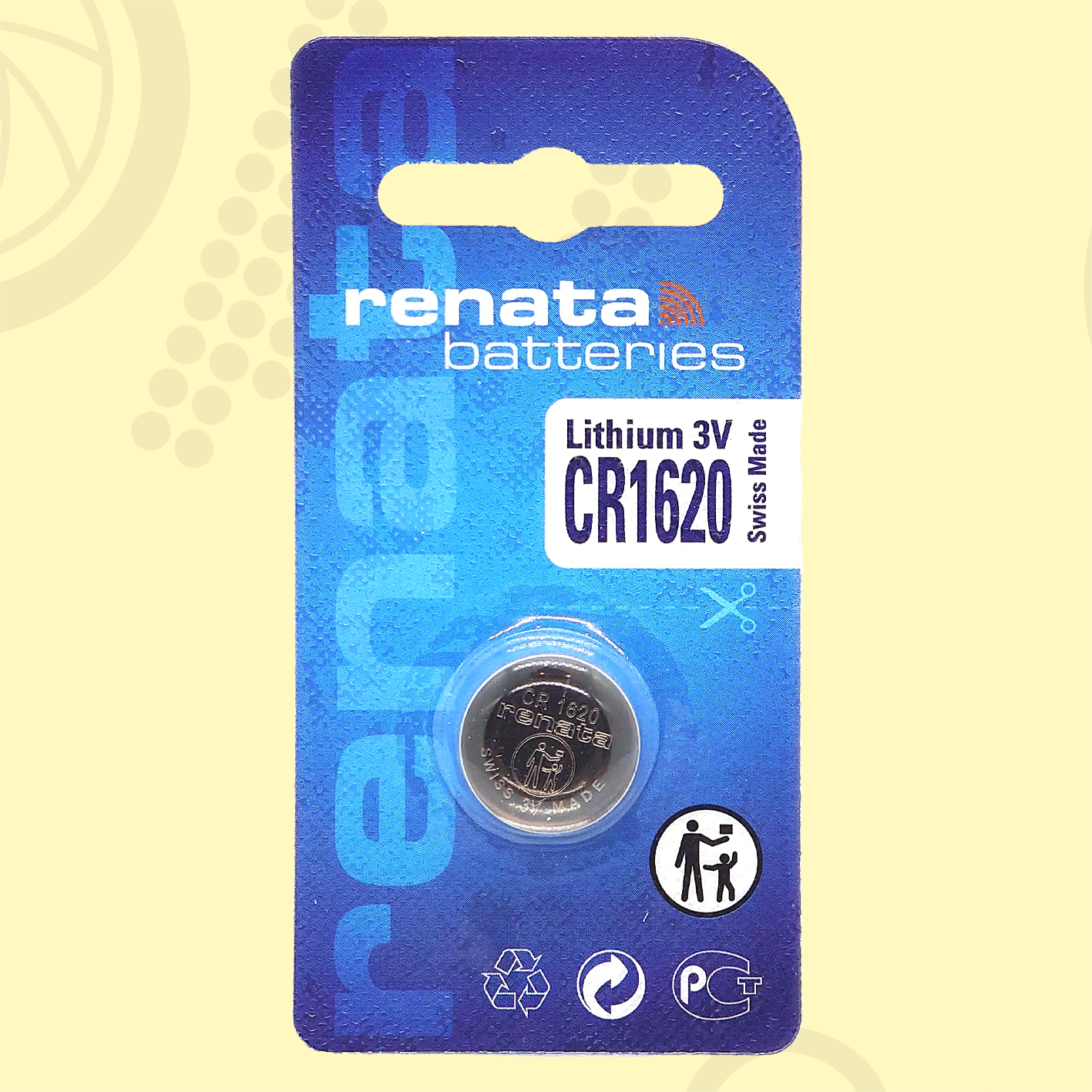 Renata 1620 (CR1620) | 3 Вольта, Литиевая батарейка - 1шт.