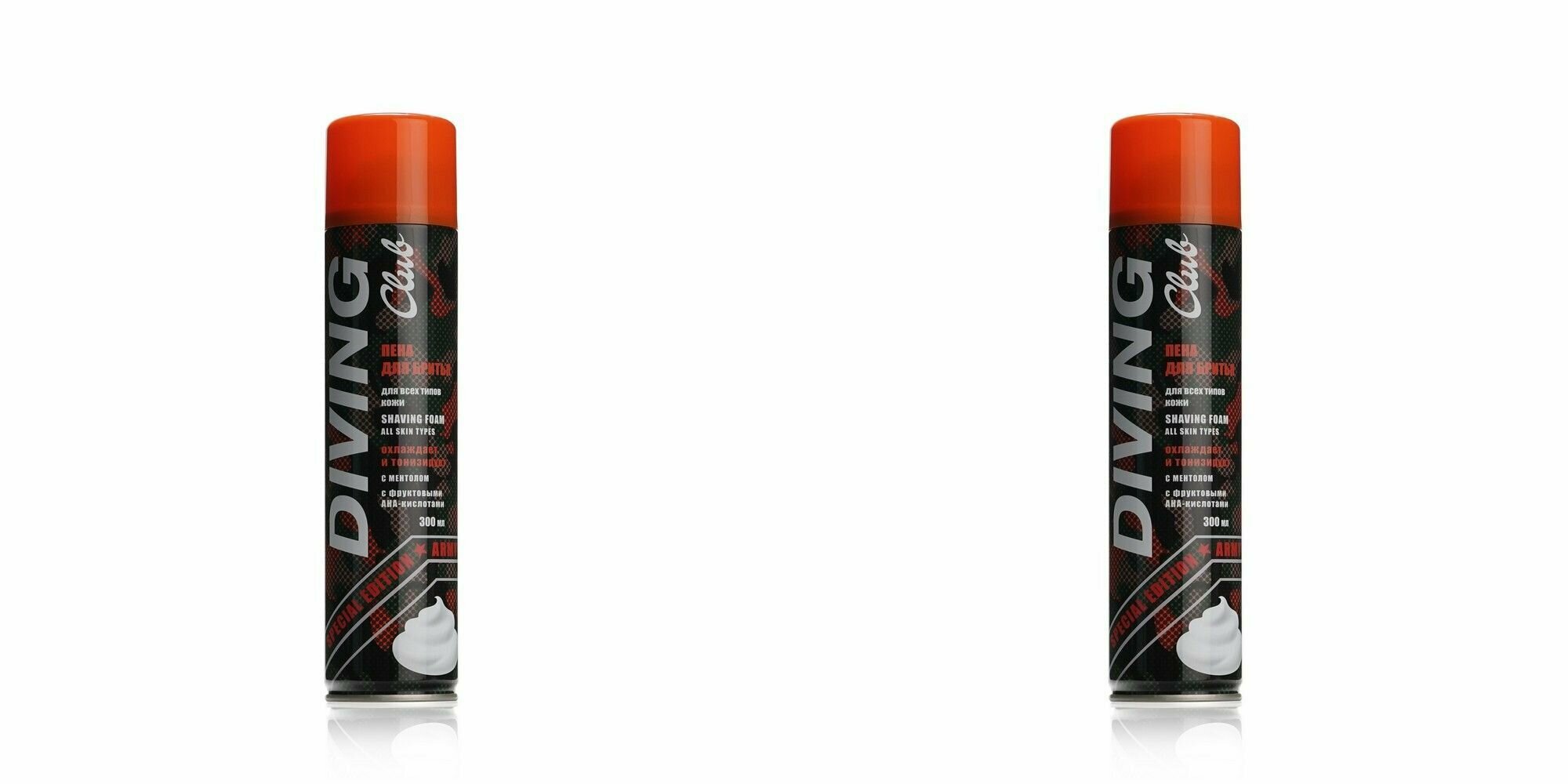 Diving club Пена для бритья для всех типов кожи, 300 мл, 2шт