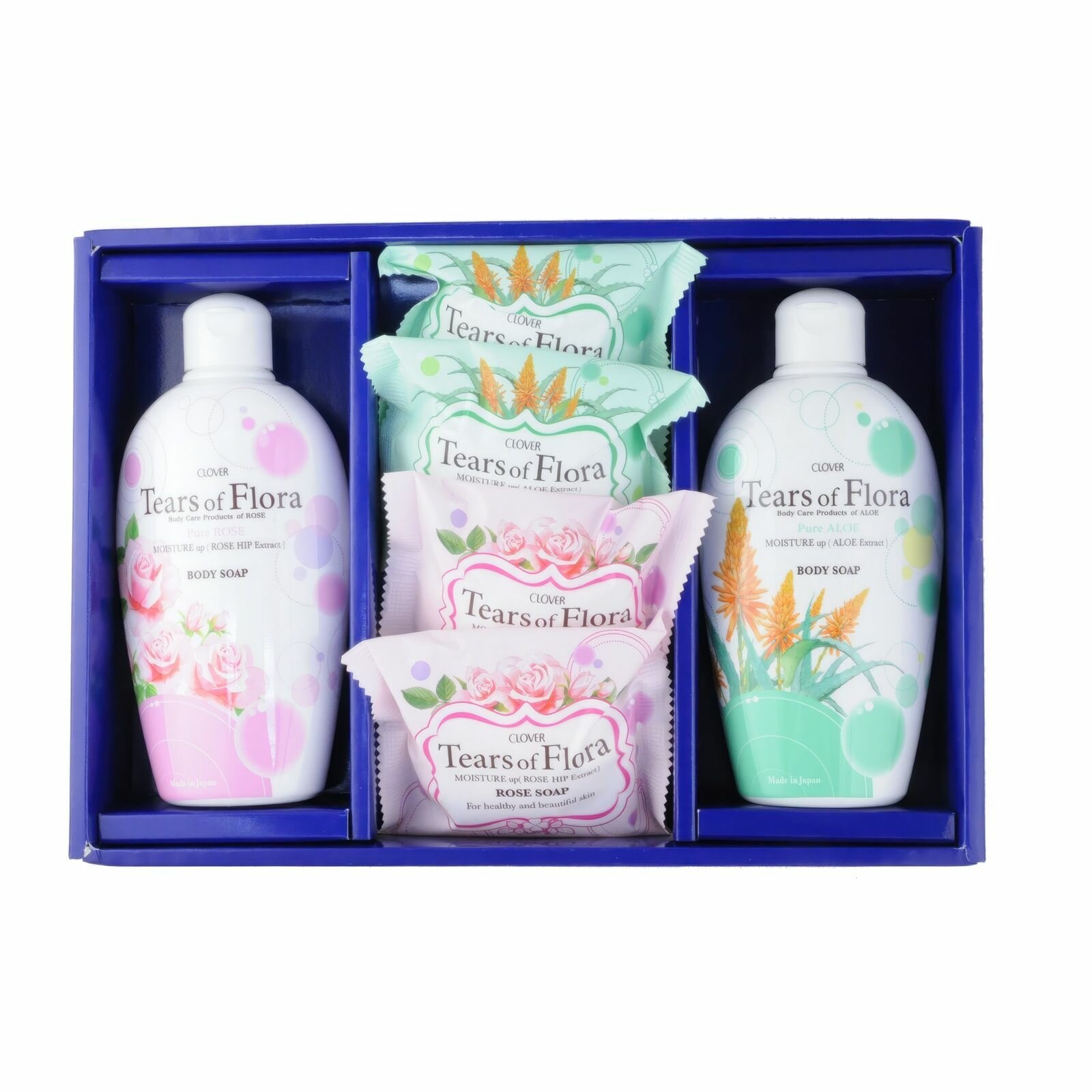 CLOVER Подарочный набор жидкого и твердого мыла "Флора", 70g*4 шт, 250мл*2шт, арт. 123515