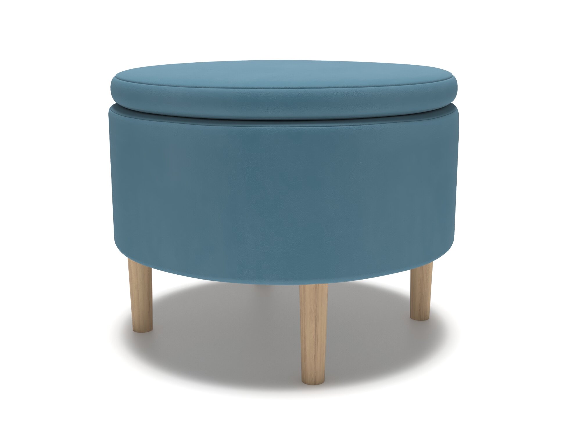 Пуф Soft Element Кай Blue, велюр, круглый, для ног, для гостиной, синий
