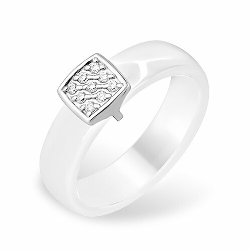 Кольцо, серебро, 925 проба, керамика