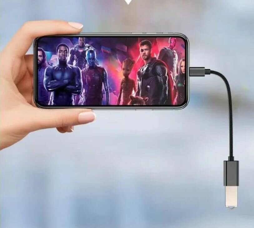 Переходник кабель, USB OTG USB-Type-C, для передачи данных, 8 см, черный