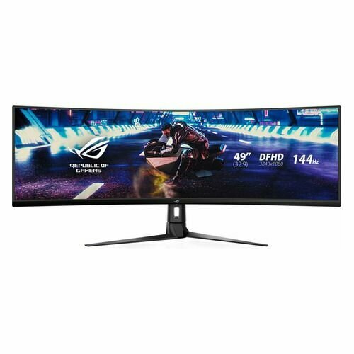 49" Монитор ASUS ROG Strix XG49VQ, 3840x1080, VA, 144Гц, 2хHDMI, 1хDP, изогнутый, черный [90lm04h0-b01170]