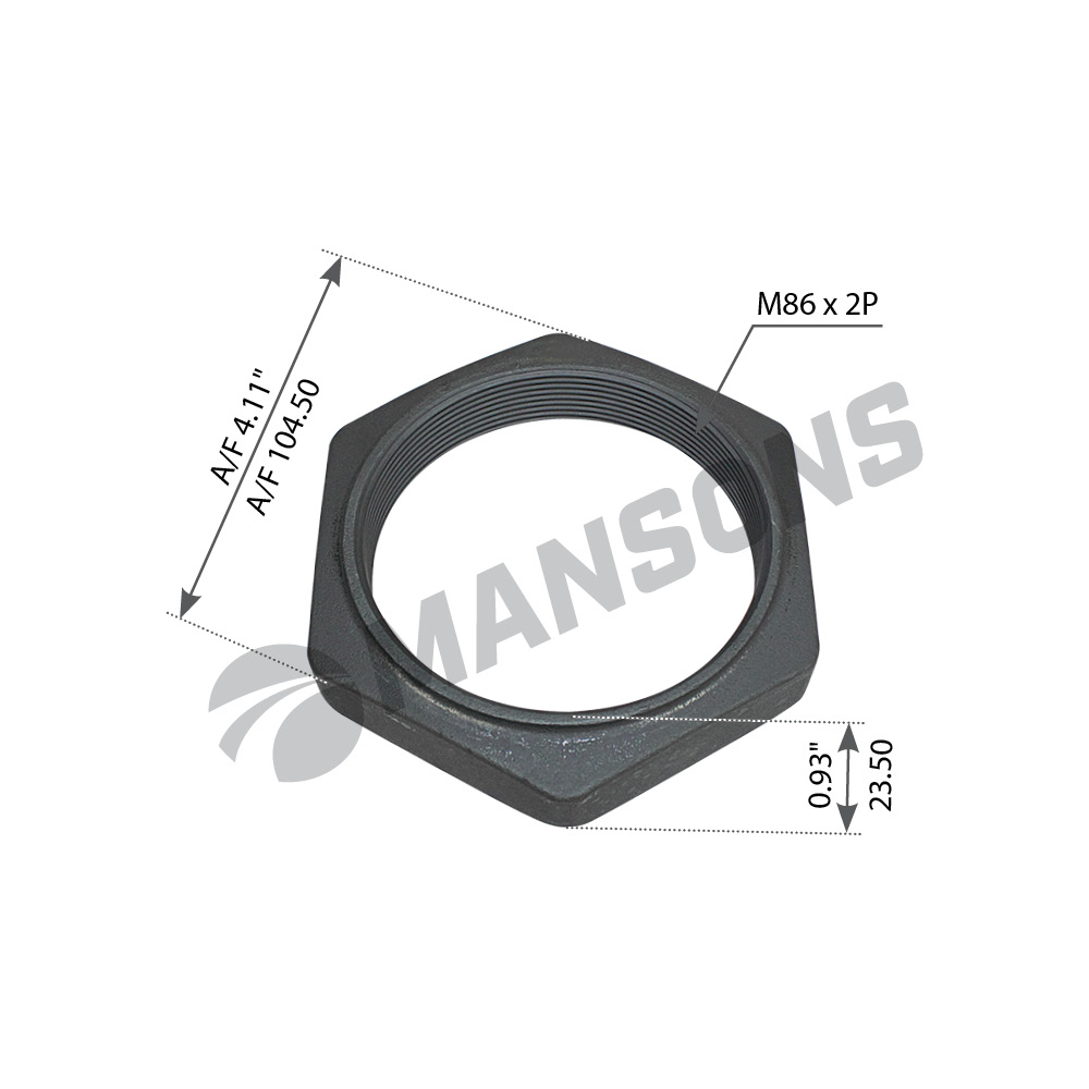 MANSONS 800086 гайка трансмиссии m86x2x23,5мм sw104\ Volvo (Вольво) fh12 / fh16 / fm9 / fm10 / fm12