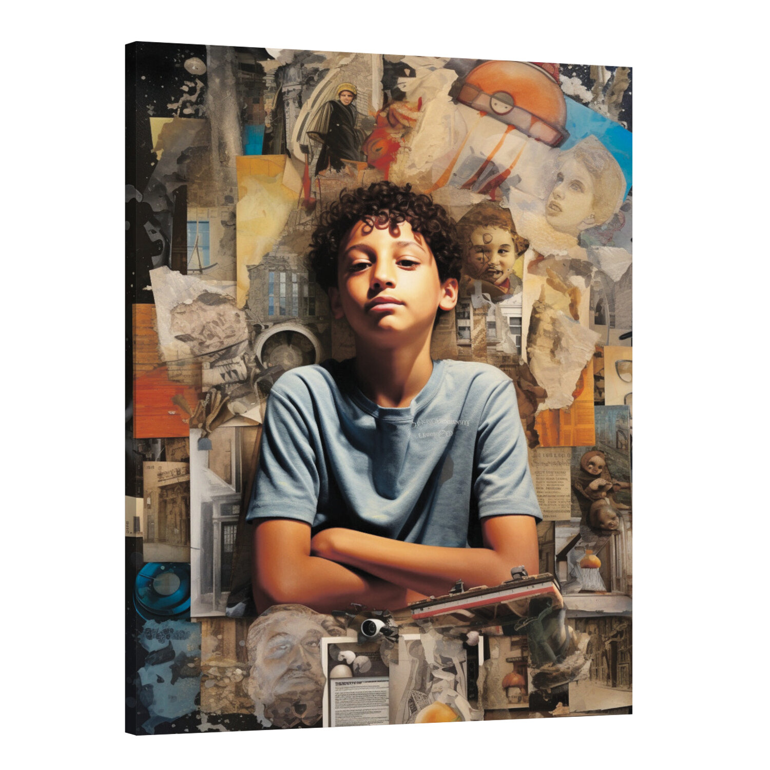 Интерьерная картина 50х70 "Мальчик и его мечты: картина для вдохновения"