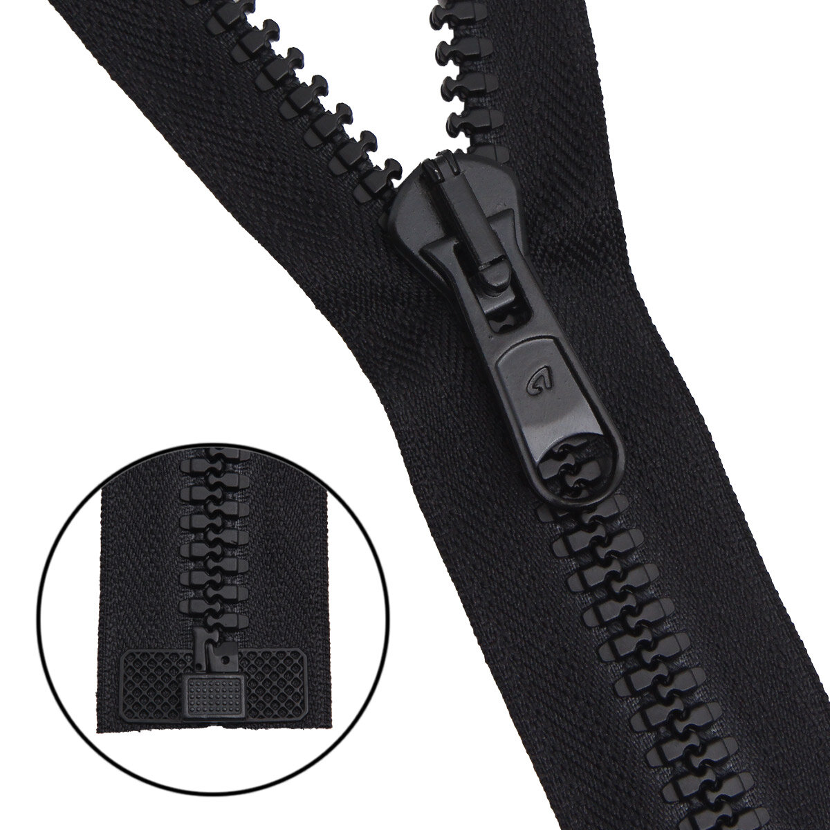 Молния разъемная 70 см тракторная, 1 замок, 5 шт, Тип 8 (2458) ARTA (077 черный)