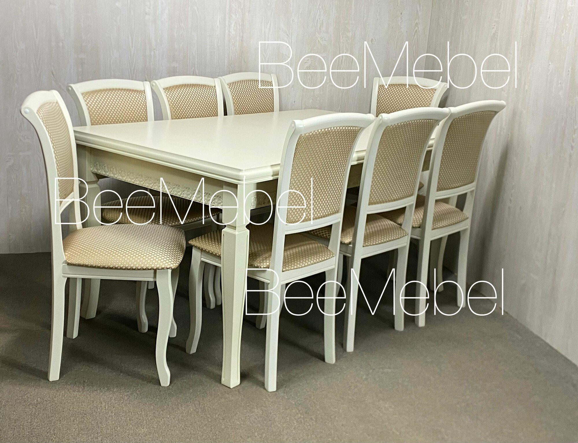 Обеденная группа, раздвижной стол, 160x98 см, стулья, деревянный каркас