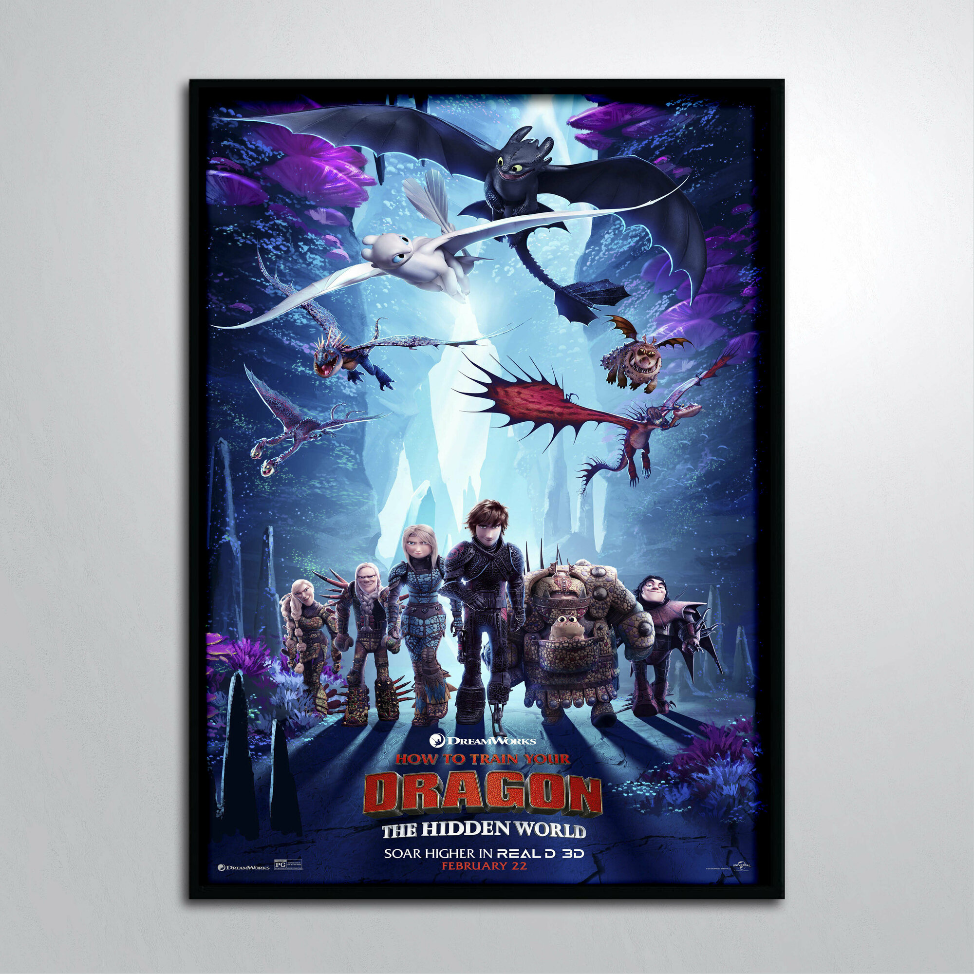 Постер без рамы/Как приручить дракона 3 Команда How to Train Your Dragon The Hidden World (А2/420х594)