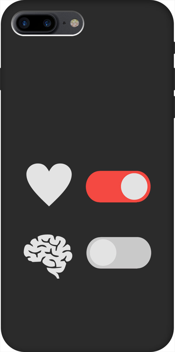 Силиконовый чехол на Apple iPhone 8 Plus / 7 Plus / Эпл Айфон 7 Плюс / 8 Плюс с рисунком "Brain Off W" Soft Touch черный