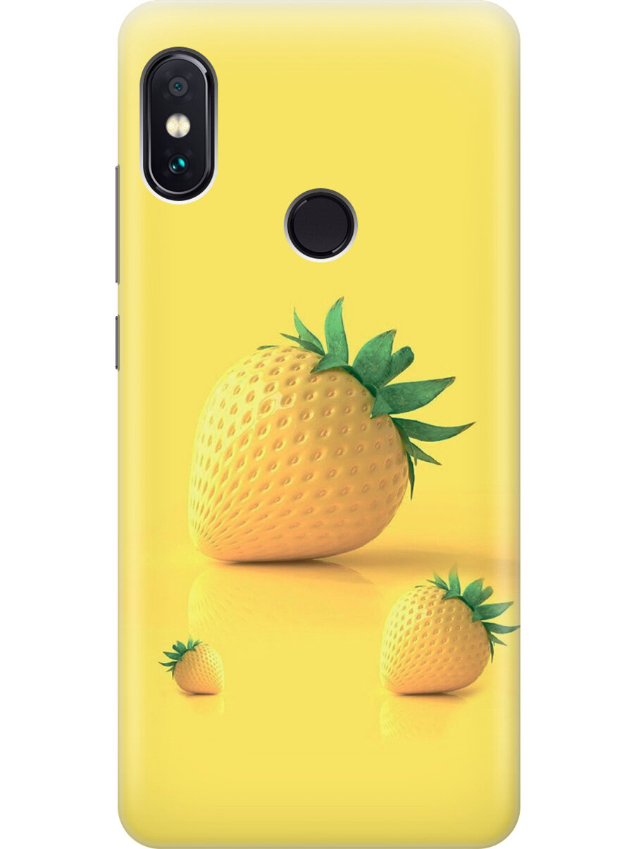 Силиконовый чехол на Xiaomi Redmi Note 5, Note 5 Pro, Сяоми Редми Ноут 5, Ноут 5 Про с принтом "Желтая клубника"