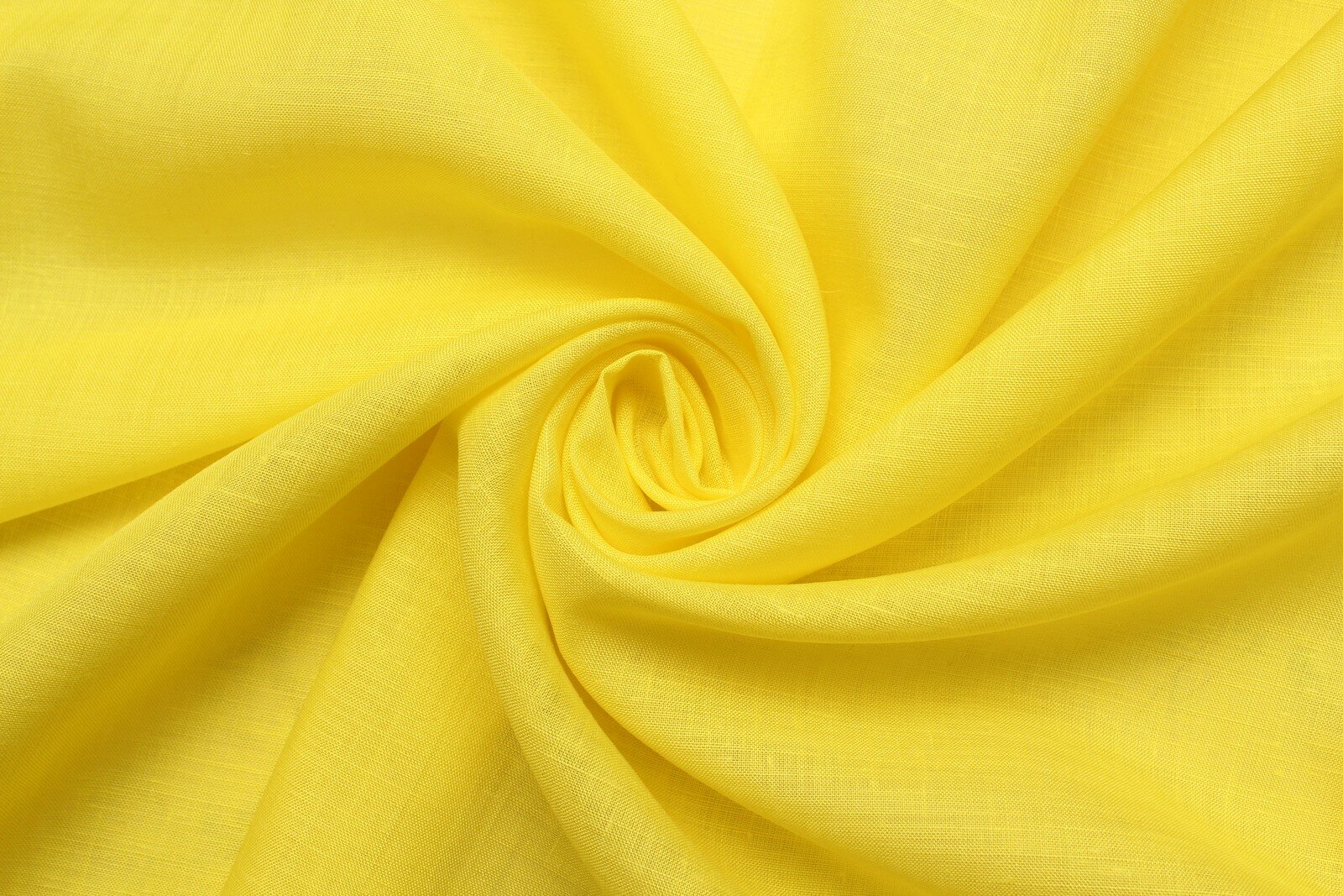 Ткань Лён тонкий яркий жёлто-лимонный, ш150см, 0,5 м