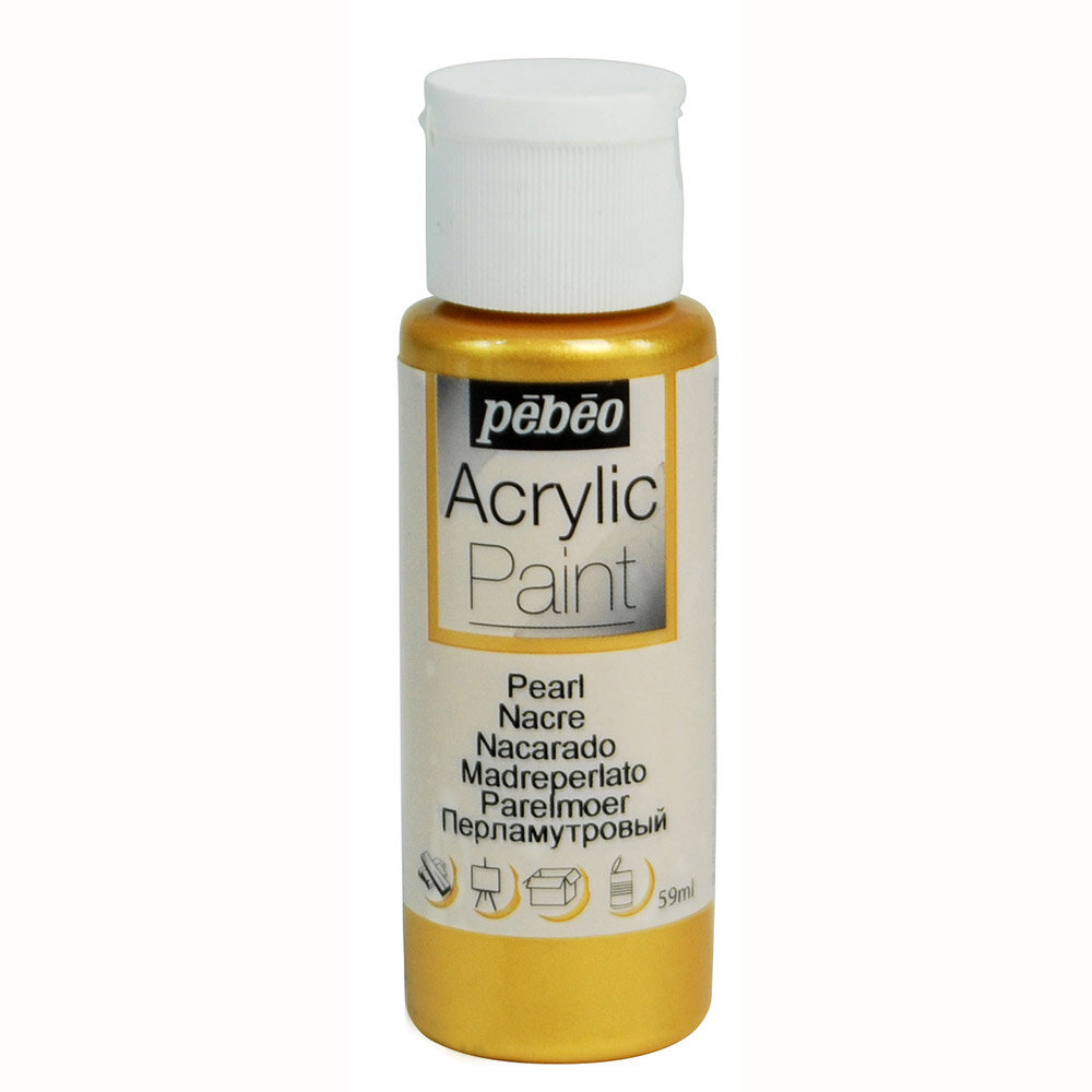 Краска акриловая "PEBEO" Acrylic Paint для декора перламутровая 59 мл 097867 под золото