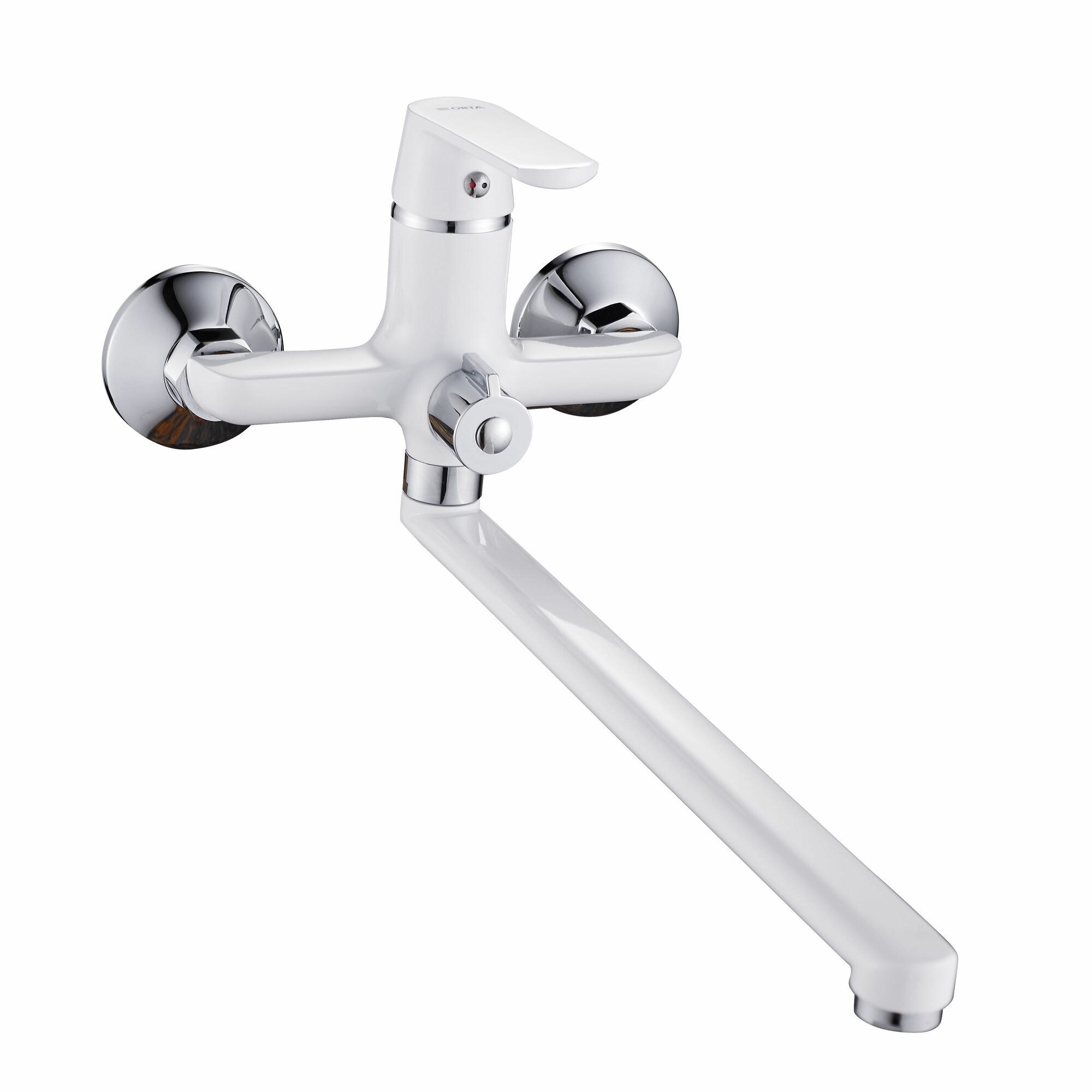 Смеситель для ванны OUTE T20963 с длинным изливом 35 см, цвет белый. Материал латунь.